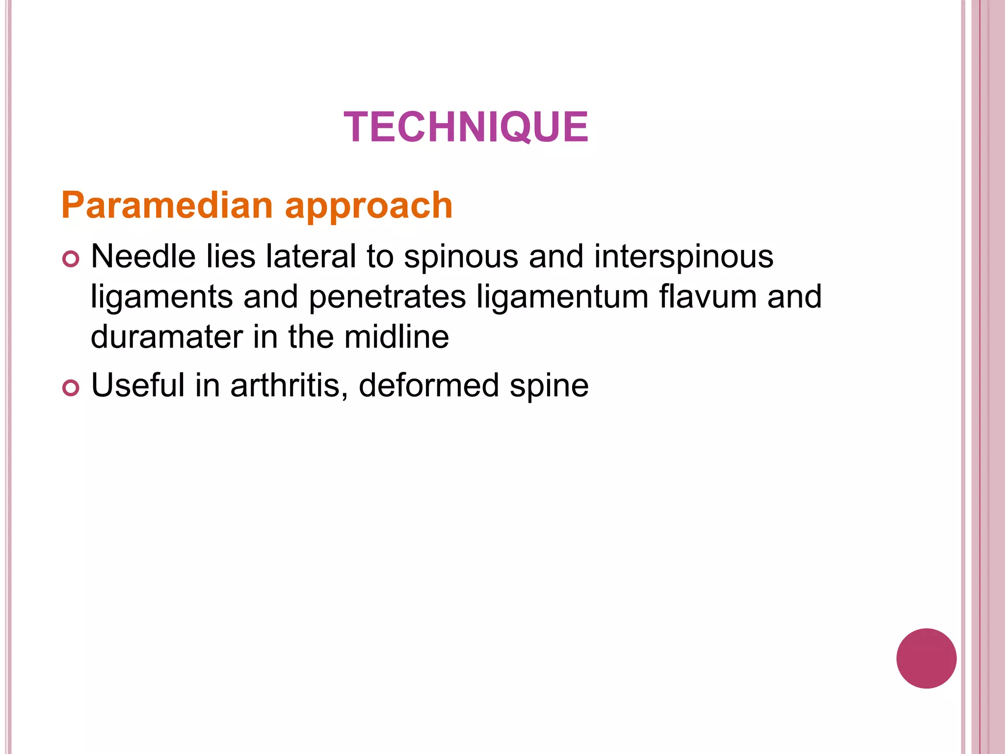 Spinal anesthesia slides | PPTX