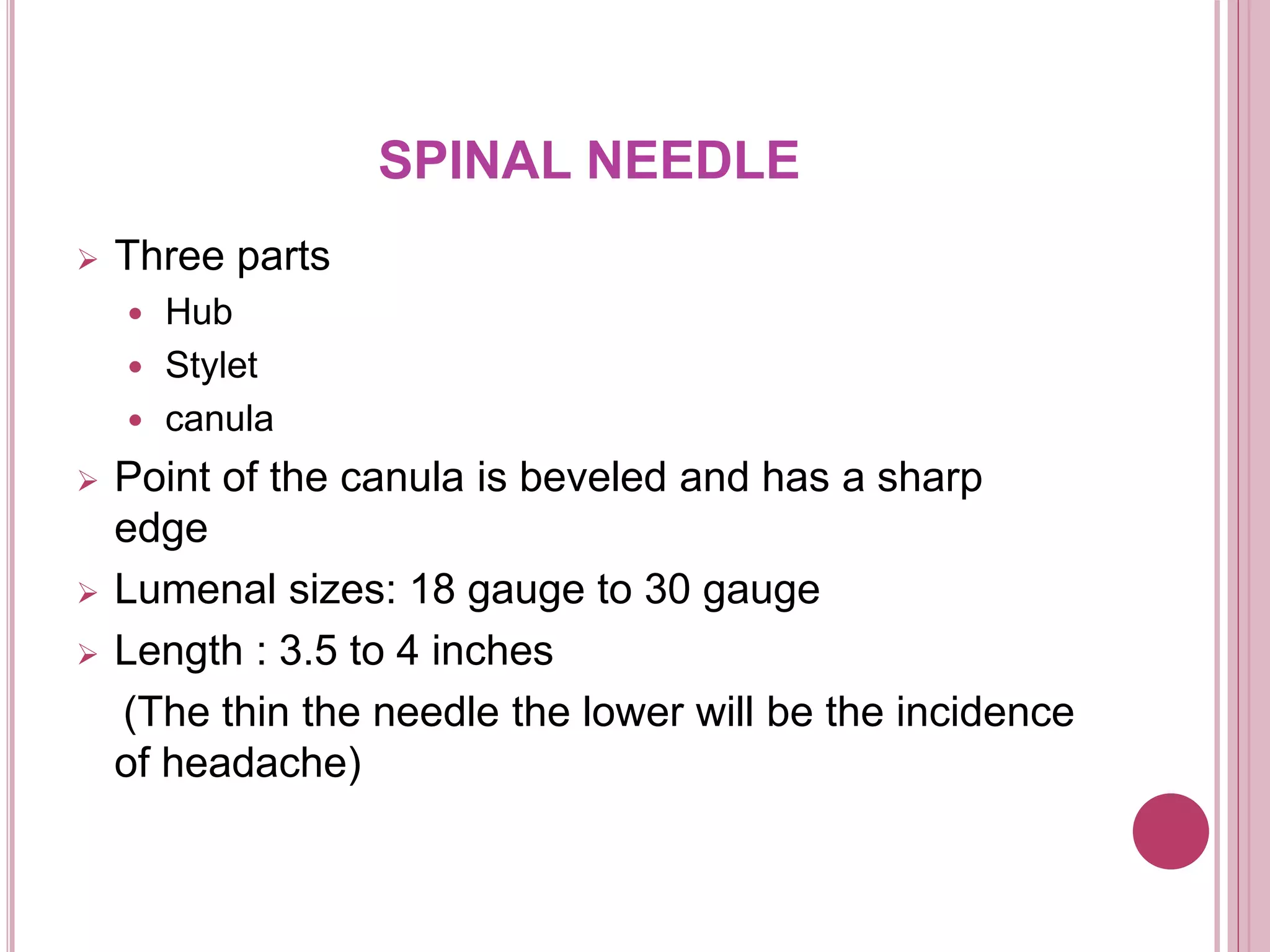 Spinal anesthesia slides | PPTX