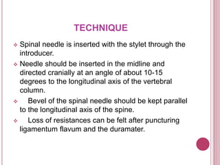 Spinal anesthesia slides | PPTX