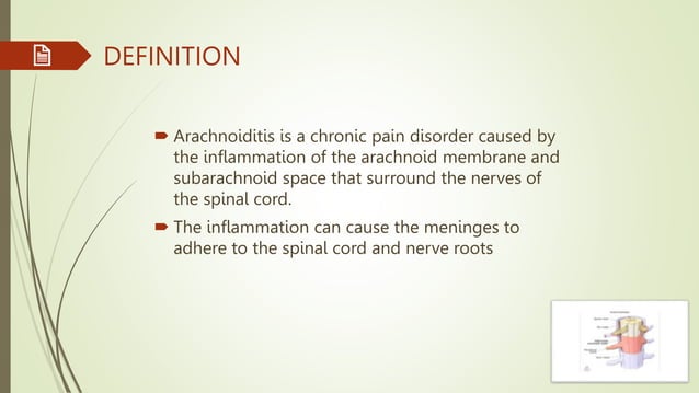 Spinal Arachnoiditis ppt.pptx | Physical Therapy | Wellness