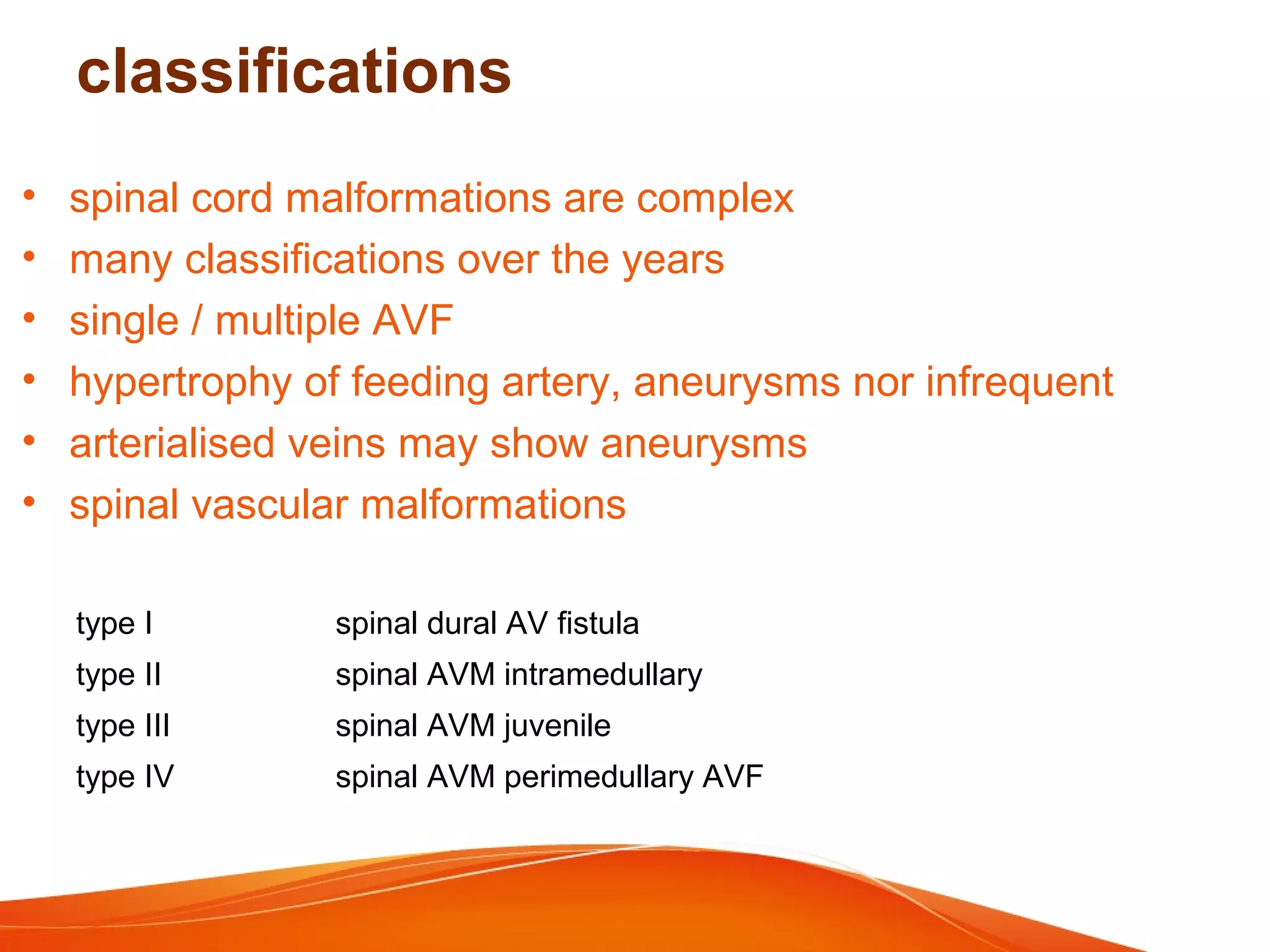 Spinal arteriovenous malformations | PPT