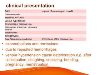 Spinal arteriovenous malformations | PPT