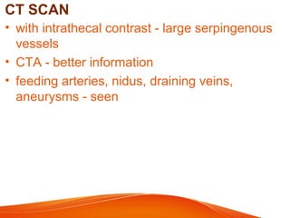 Spinal arteriovenous malformations | PPT