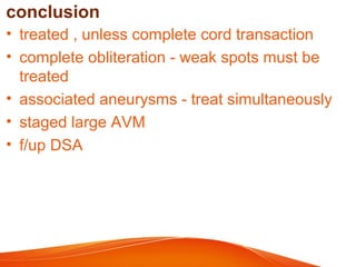 Spinal arteriovenous malformations | PPT