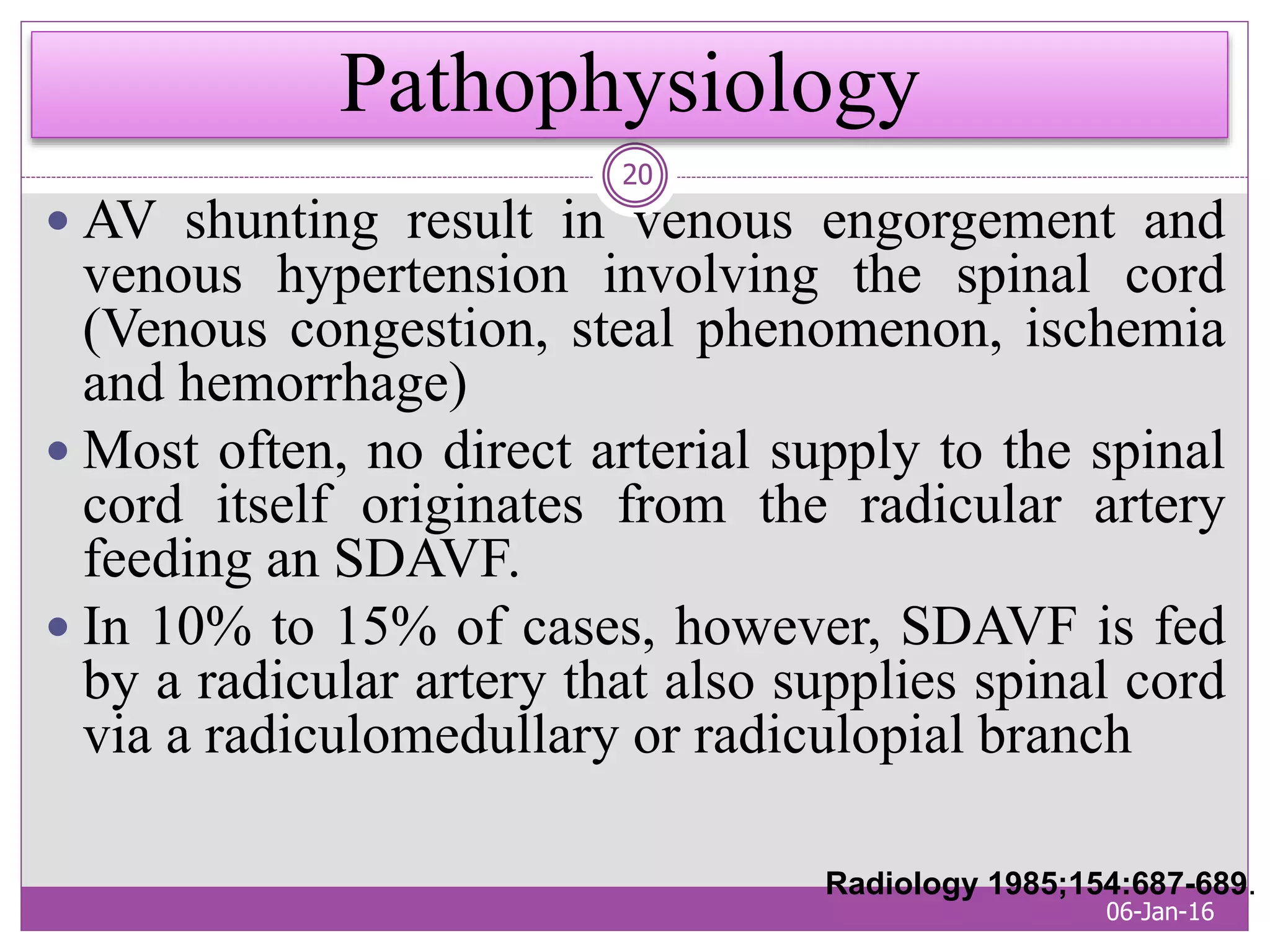 SPINAL CORD ARTERIOVENOUS MALFORMATIONS | PPTX