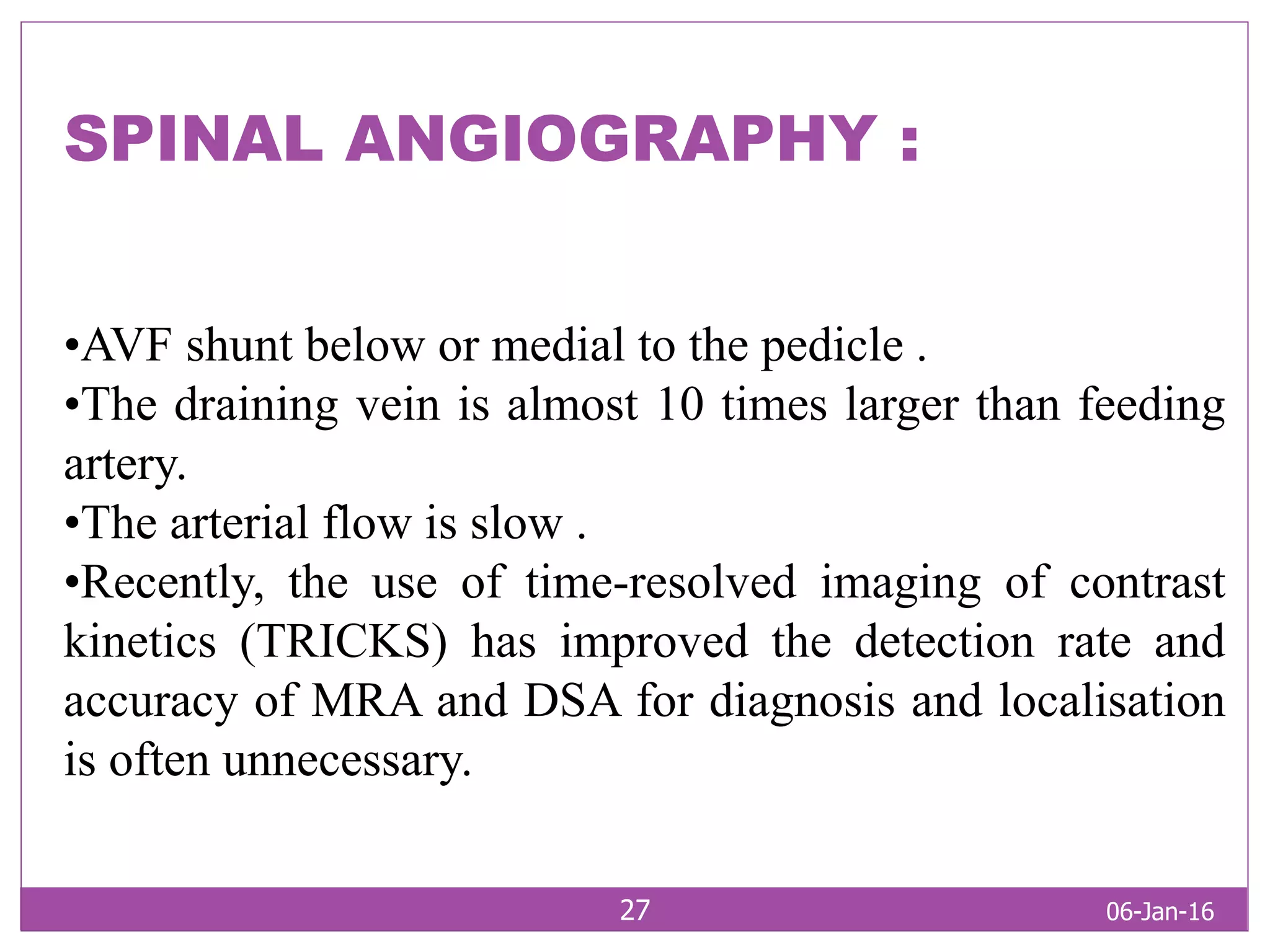 SPINAL CORD ARTERIOVENOUS MALFORMATIONS | PPTX