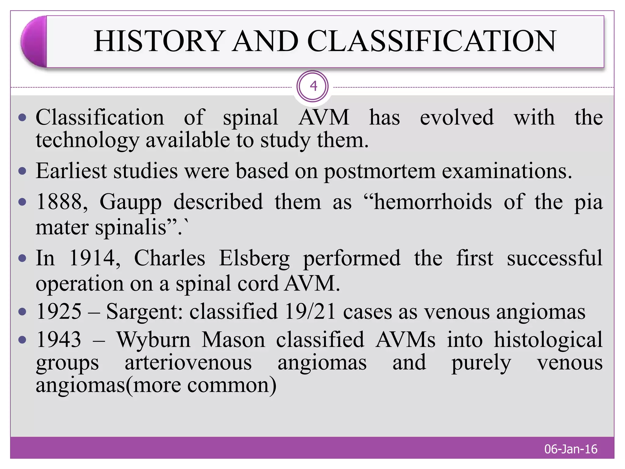 SPINAL CORD ARTERIOVENOUS MALFORMATIONS | PPTX