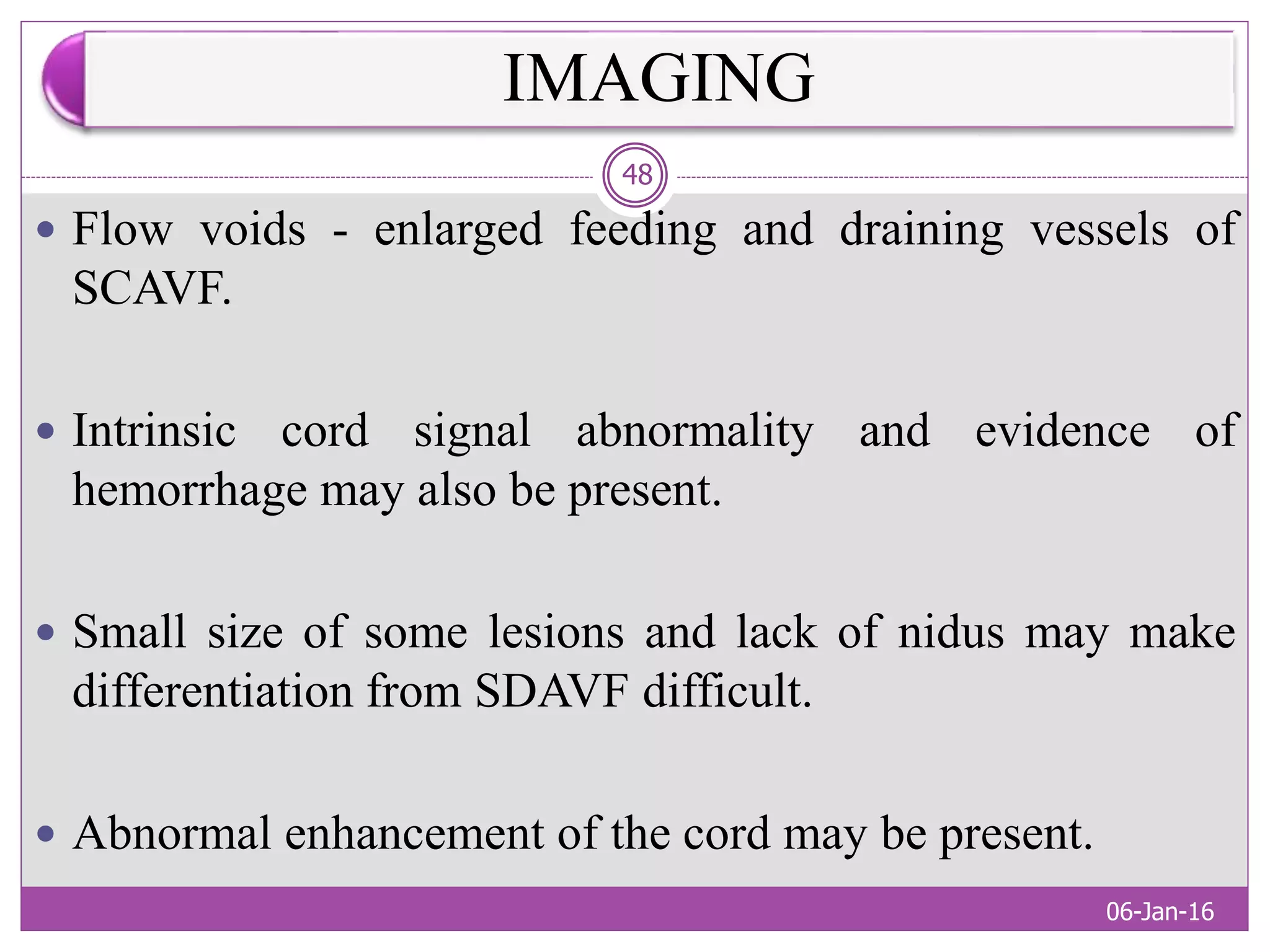 SPINAL CORD ARTERIOVENOUS MALFORMATIONS | PPTX