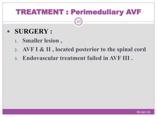 SPINAL CORD ARTERIOVENOUS MALFORMATIONS | PPTX