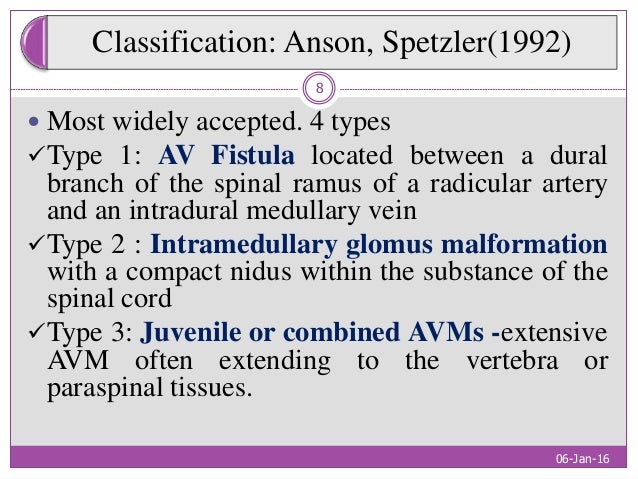 SPINAL CORD ARTERIOVENOUS MALFORMATIONS