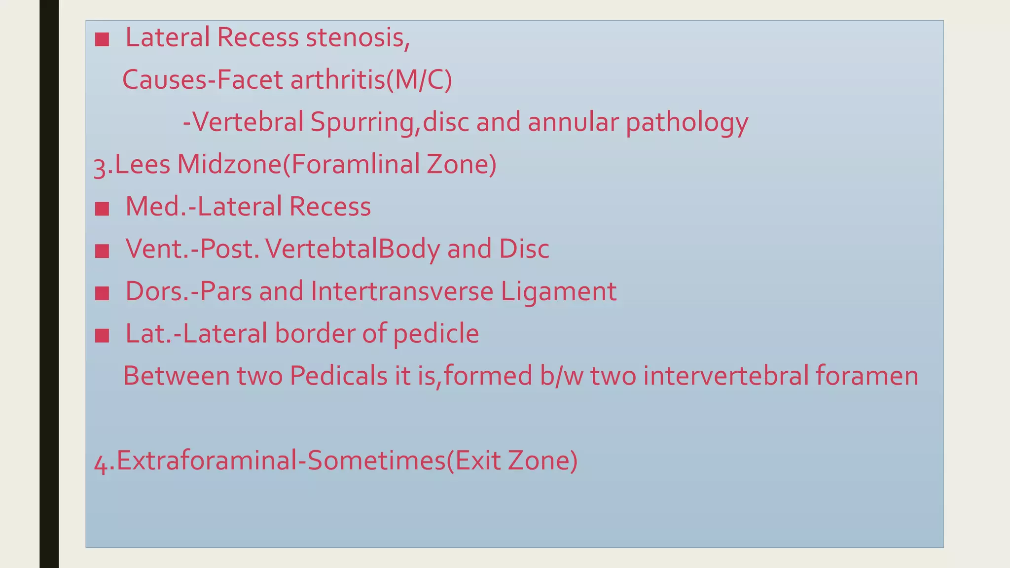 Spinal canal stenosis presentation | PPTX