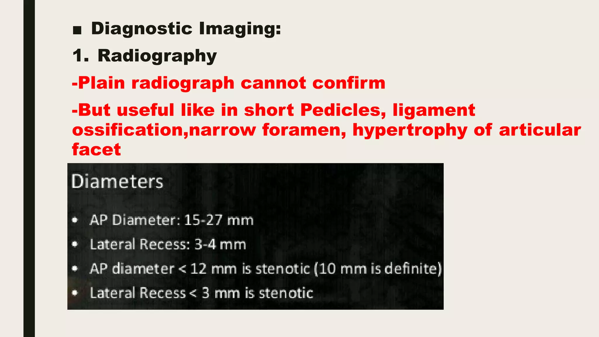 Spinal canal stenosis presentation | PPTX