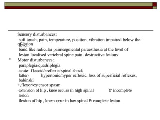 spinal chord, Complete spinal cord transection | PPTX