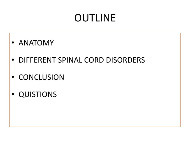Spinal cord disorders | PPTX