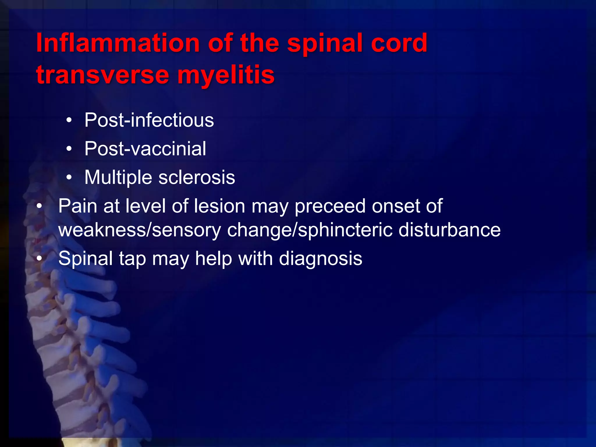 Spinal cord disorders | PPTX