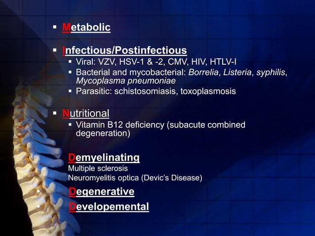 Spinal cord disorders | PPTX