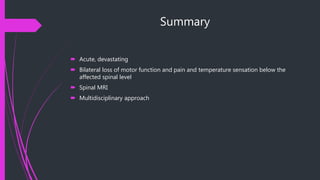 Spinal Cord Infarction | PPTX