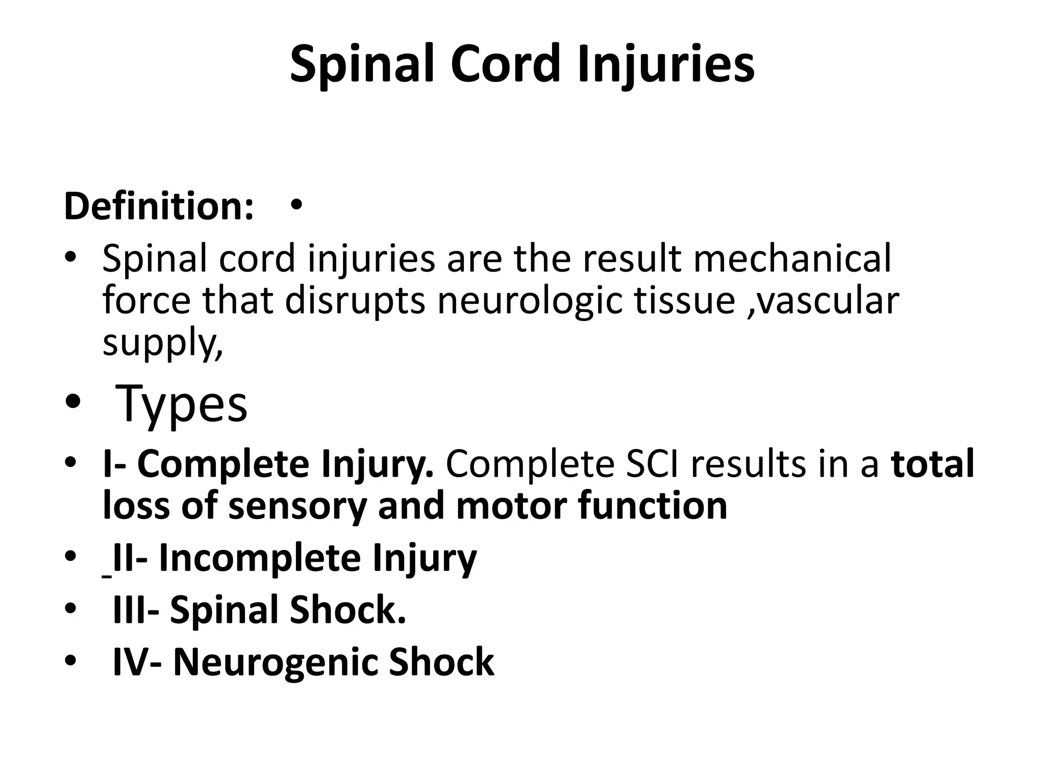 Spinal cord injuries | PPTX