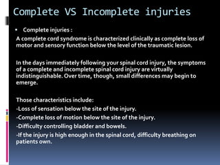 management of spinal cord injuries | PPTX