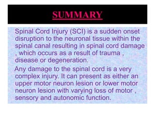 SPINAL CORD INJURIES.pptx paraplegia,hemiplegia,quadriplegia | PPTX
