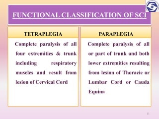 SPINAL CORD INJURIES AND PT REHABILITATION | PPTX