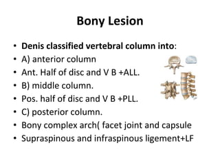 Spinal cord injury | PPT | Death, Injury, or Military Conflict ...