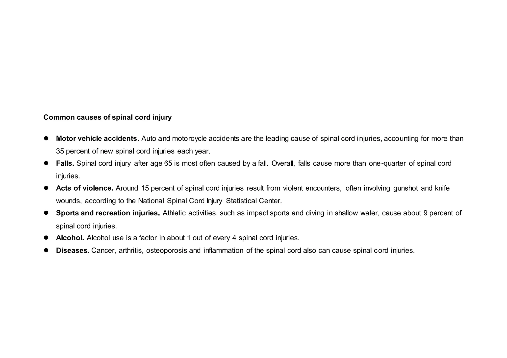 Spinal cord injury | DOCX