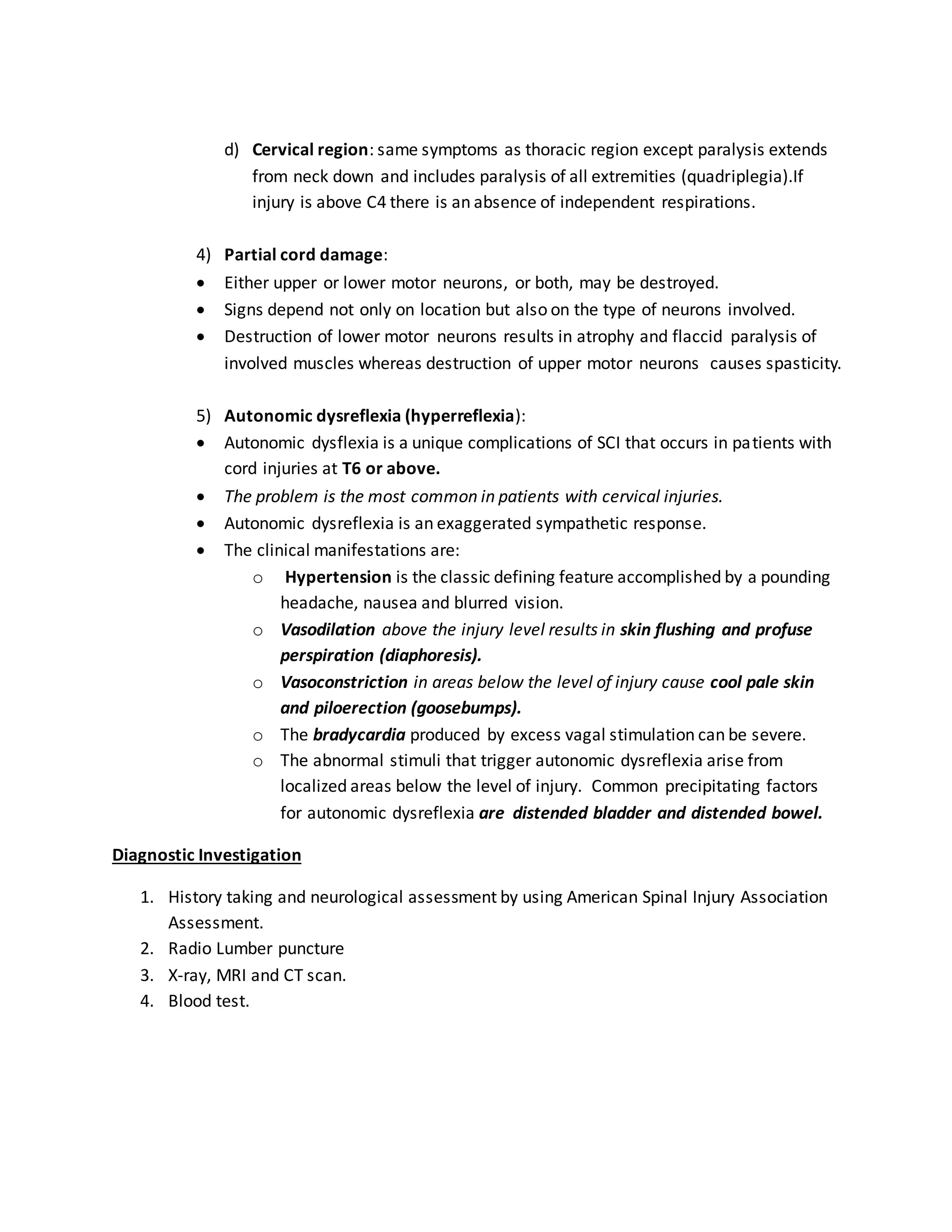 Spinal cord injury | DOCX
