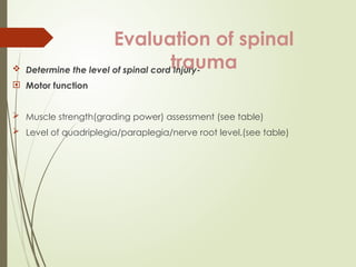 Management of a patient with spine and spinal cord injury | PPTX