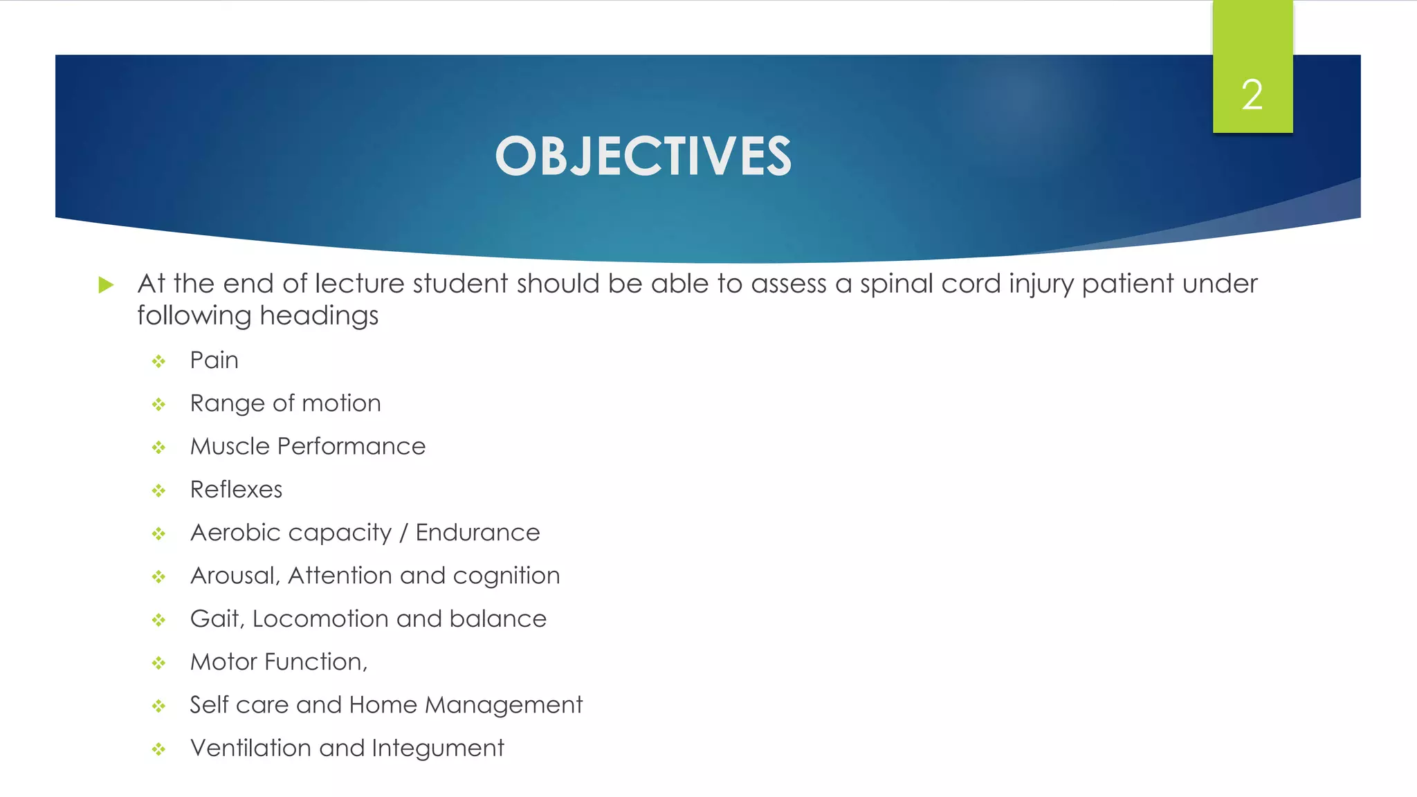 Spinal cord injury assessment | PPTX