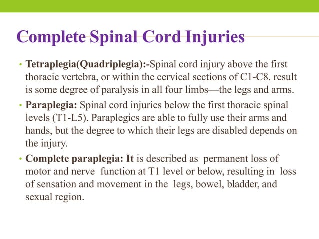 Spinal cord injury (SCI) | PPTX