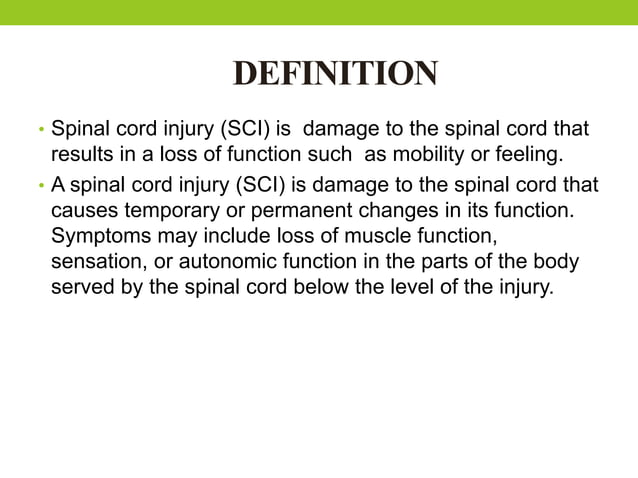 Spinal cord injury (SCI) | PPTX