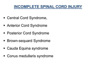 Spinal Cord Injuries | PPTX
