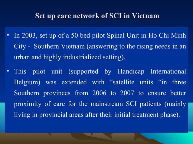 Spinal cord injury rehabilitation in Vietnam | PPT
