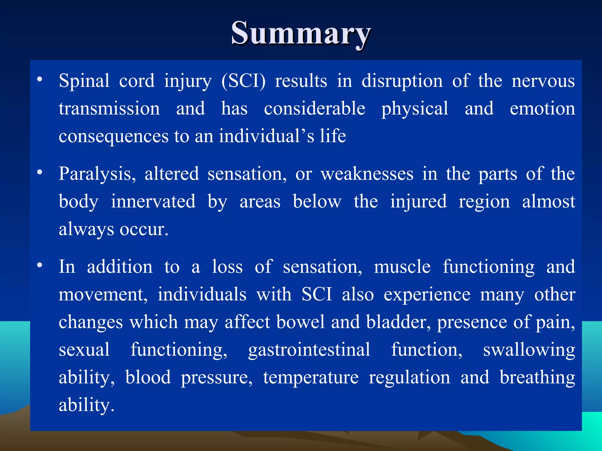 Spinal cord injury rehabilitation | PPT