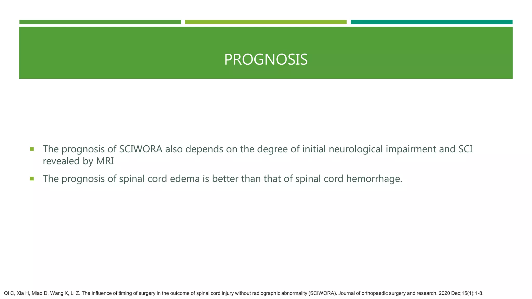 Spinal Cord Injury Without Radiology Abnormality (SCIWORA) | PPTX
