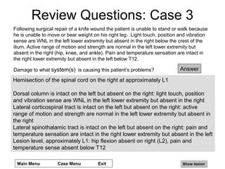 Spinal cord lesions module | PPS