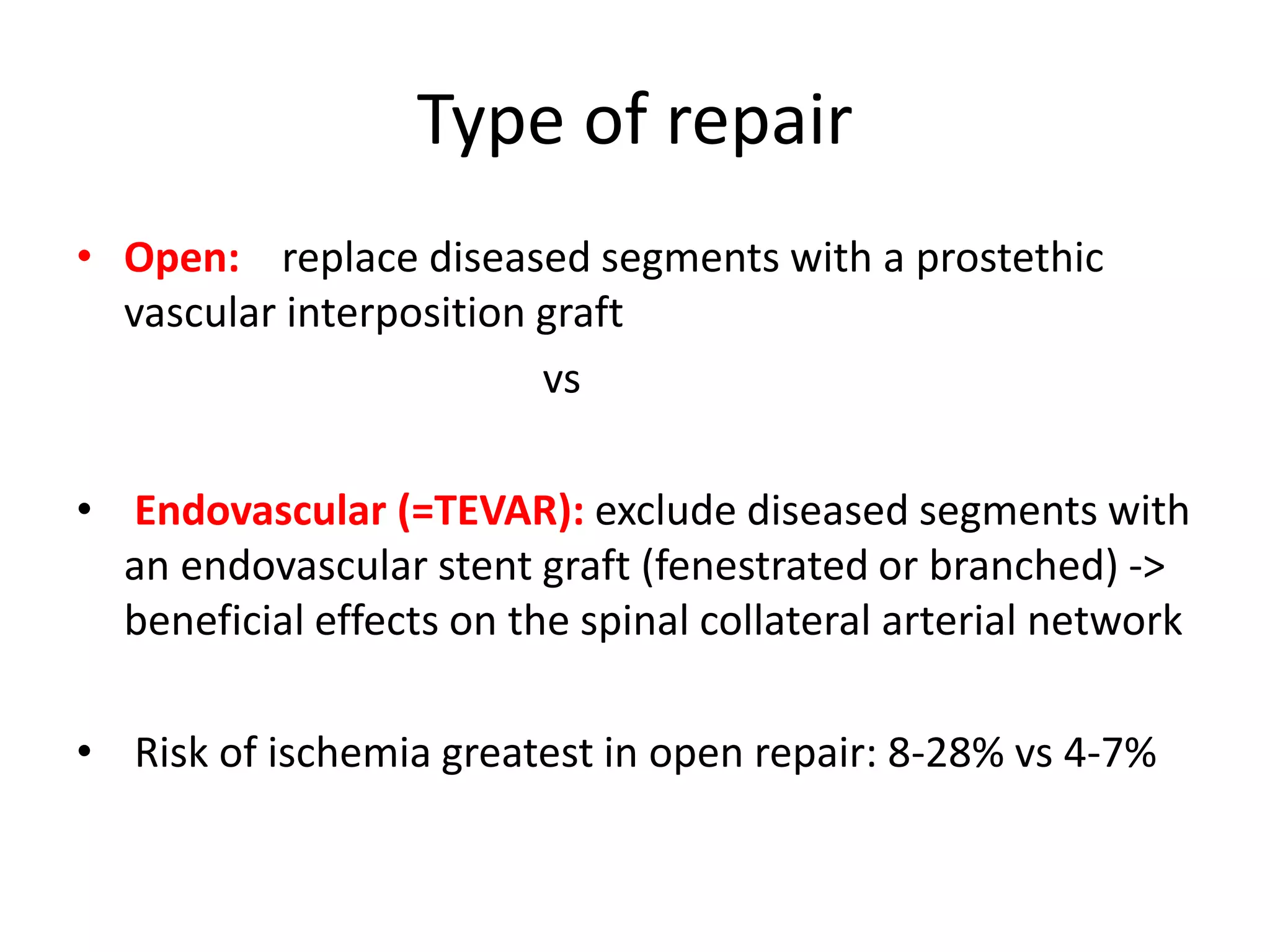 Spinal cord protection in aortic surgeries | PPTX