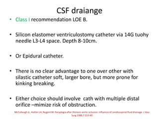 Spinal cord protection in aortic surgeries | PPTX
