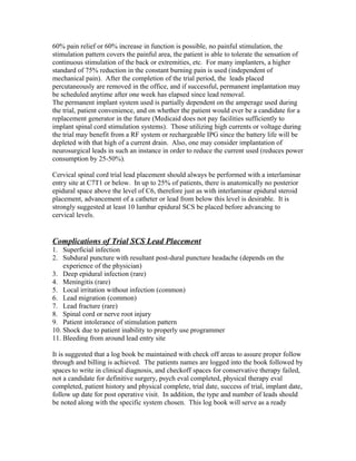 Spinal Cord Stimulation Primer | DOC