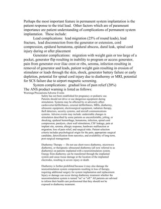 Spinal Cord Stimulation Primer | DOC