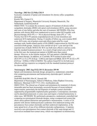 Spinal Cord Stimulation Primer | DOC