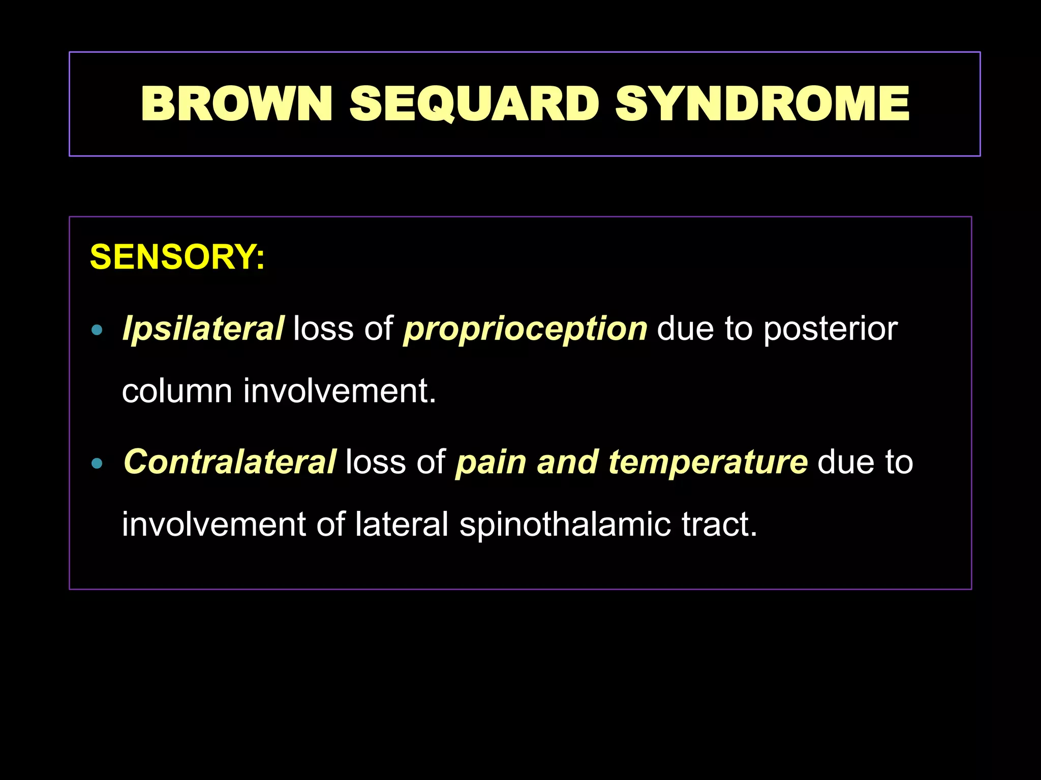 Spinal cord syndromes | PPSX