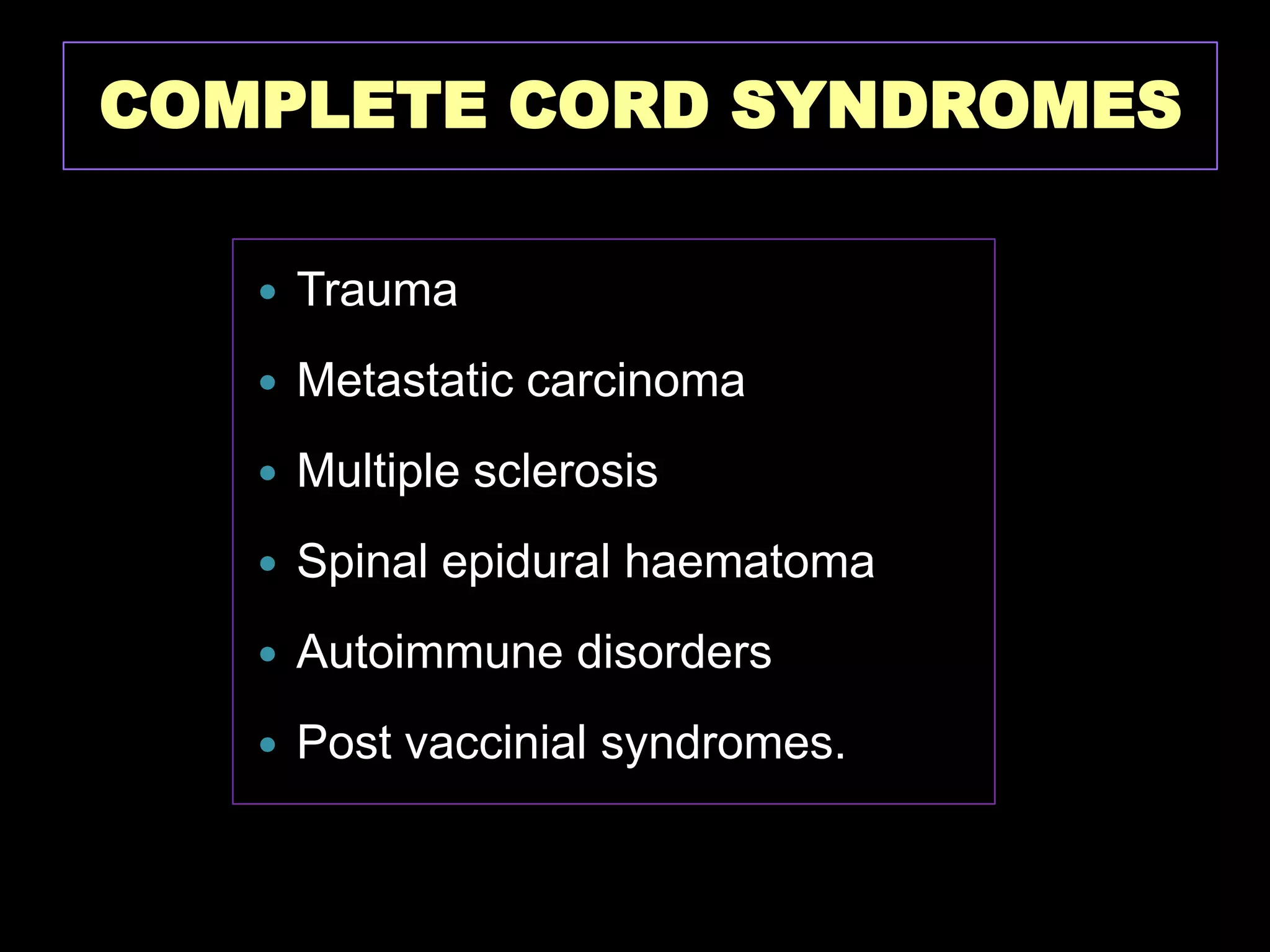Spinal cord syndromes | PPSX