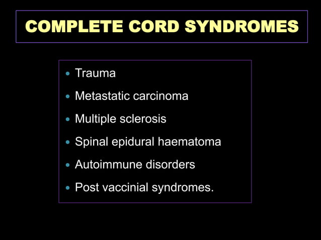 Spinal cord syndromes | PPSX | Physical Therapy | Wellness