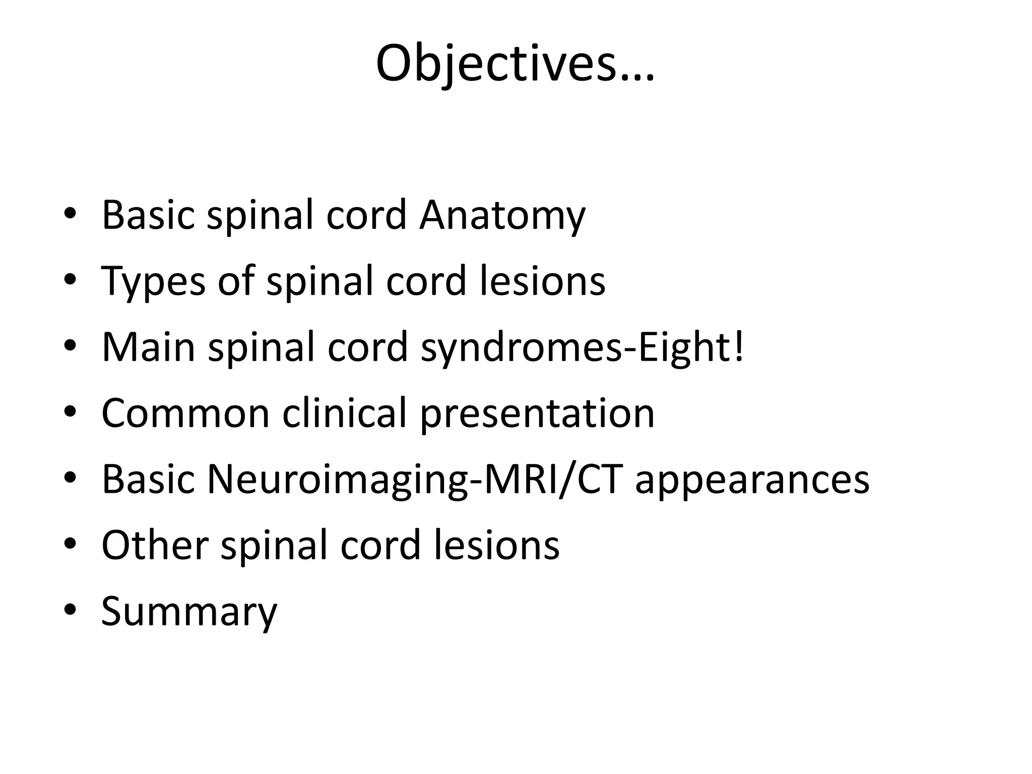 Spinal Cord Syndromes-An Overveiw | PPTX