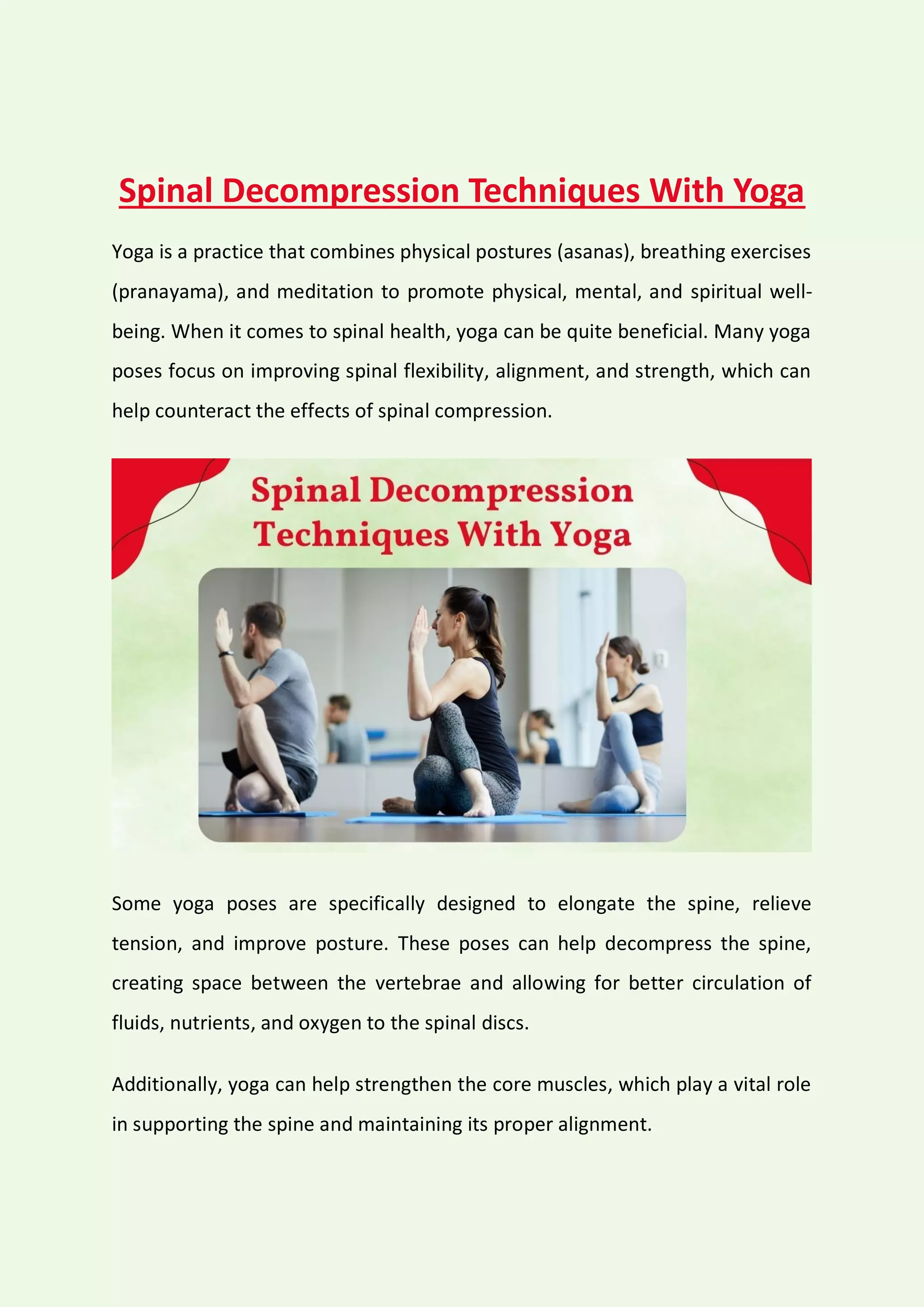 Spinal Decompression Techniques With Yoga | PDF