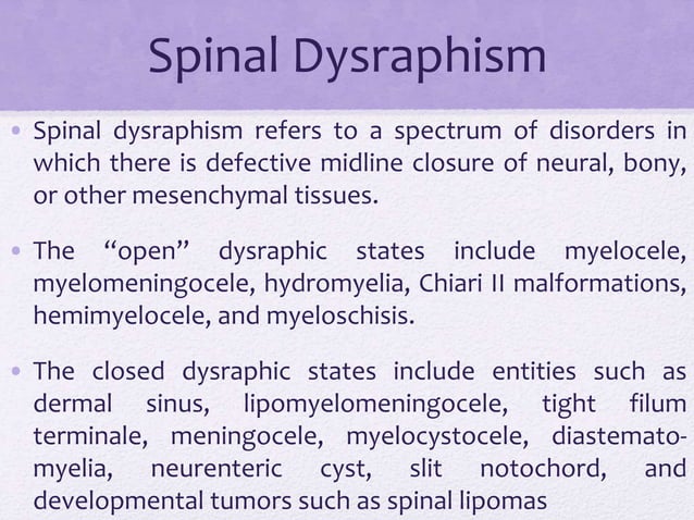 Spinal dysraphism | PPTX