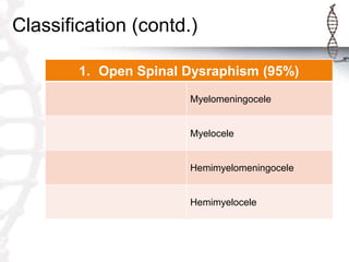 Spinal dysraphism and its management | PPTX