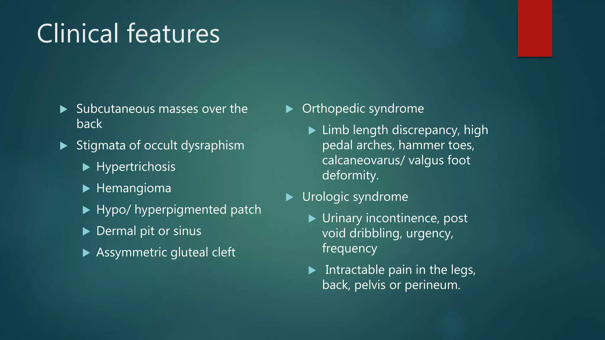 Spinal dysraphism | PPTX